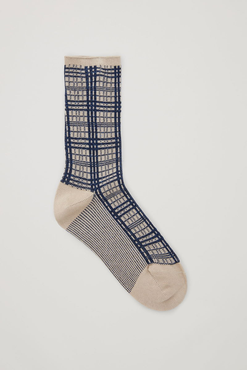 COS Metallic Checked Socks | endource