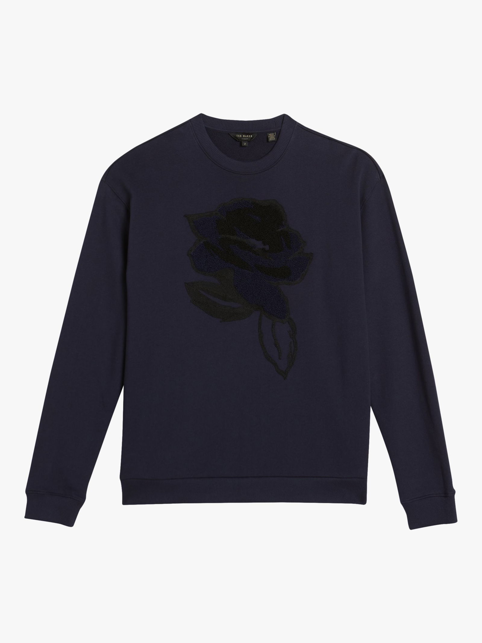 TED BAKER Darsena Flower Graphic Sweatshirt in Navy | endource
