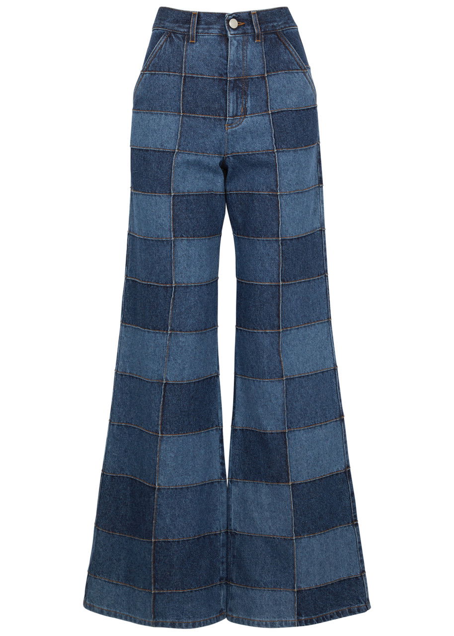 CHLOÉ Patchwork Flared-Leg Jeans | Endource