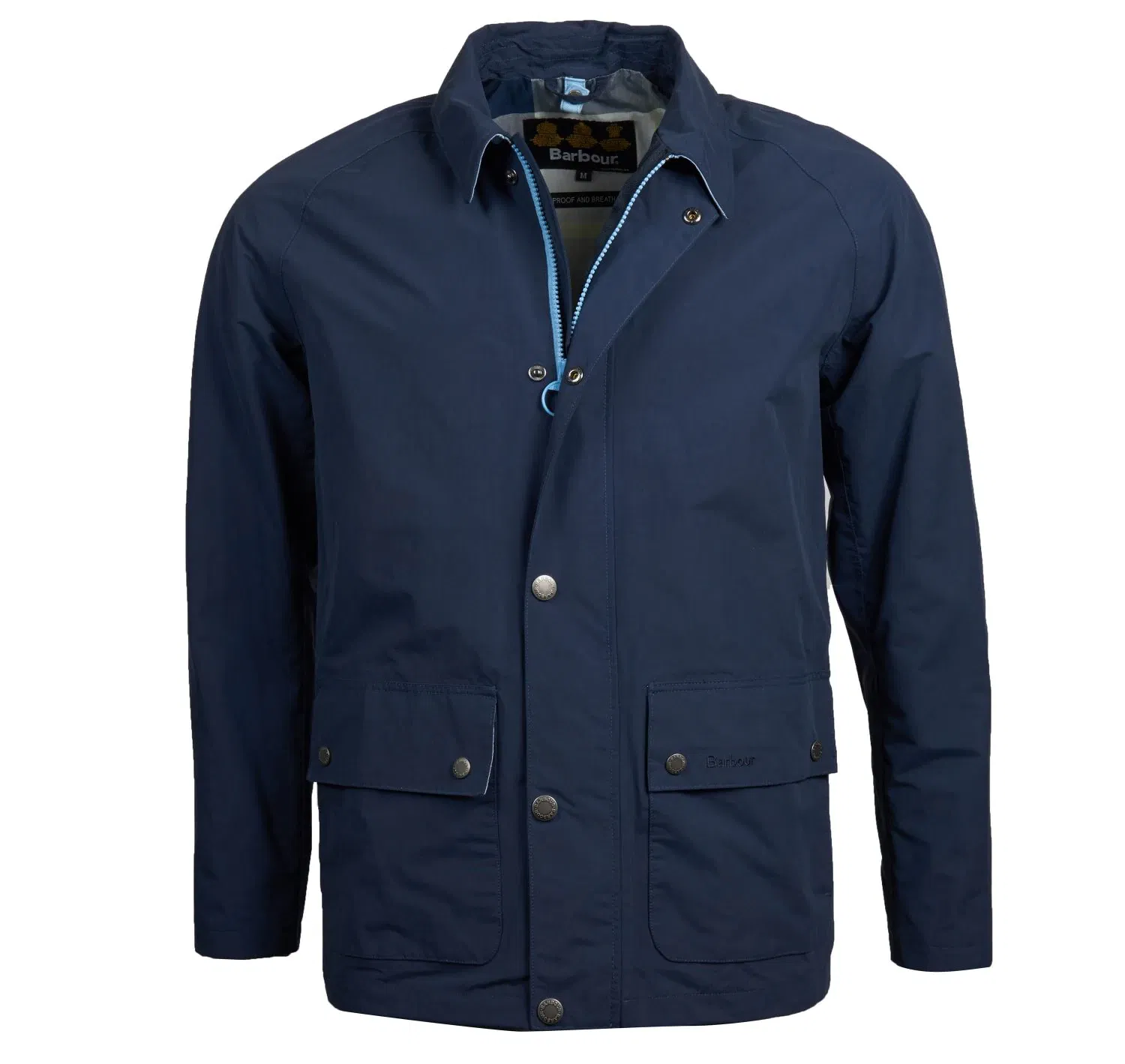 BARBOUR Storrs Waterproof Breathable Jacket in Fade Blue | endource