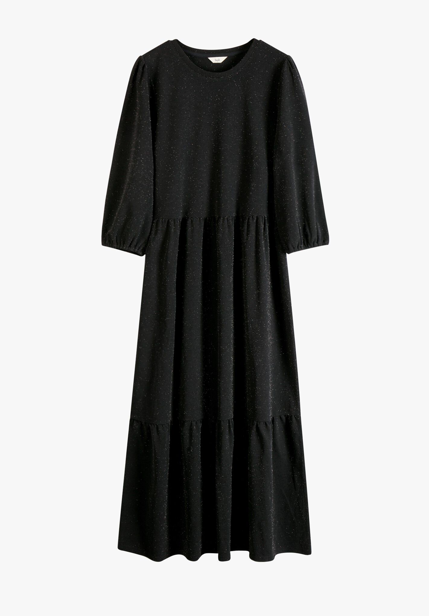 HUSH Athena Sparkle Jersey Dress in Black | endource
