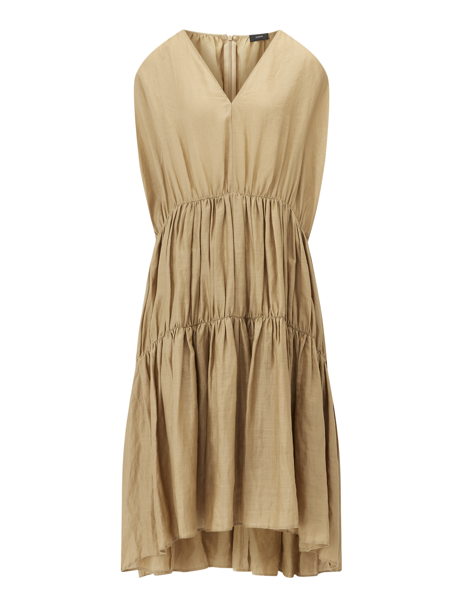 JOSEPH Lema Ramie Voile Plisse Dress in TAN | endource