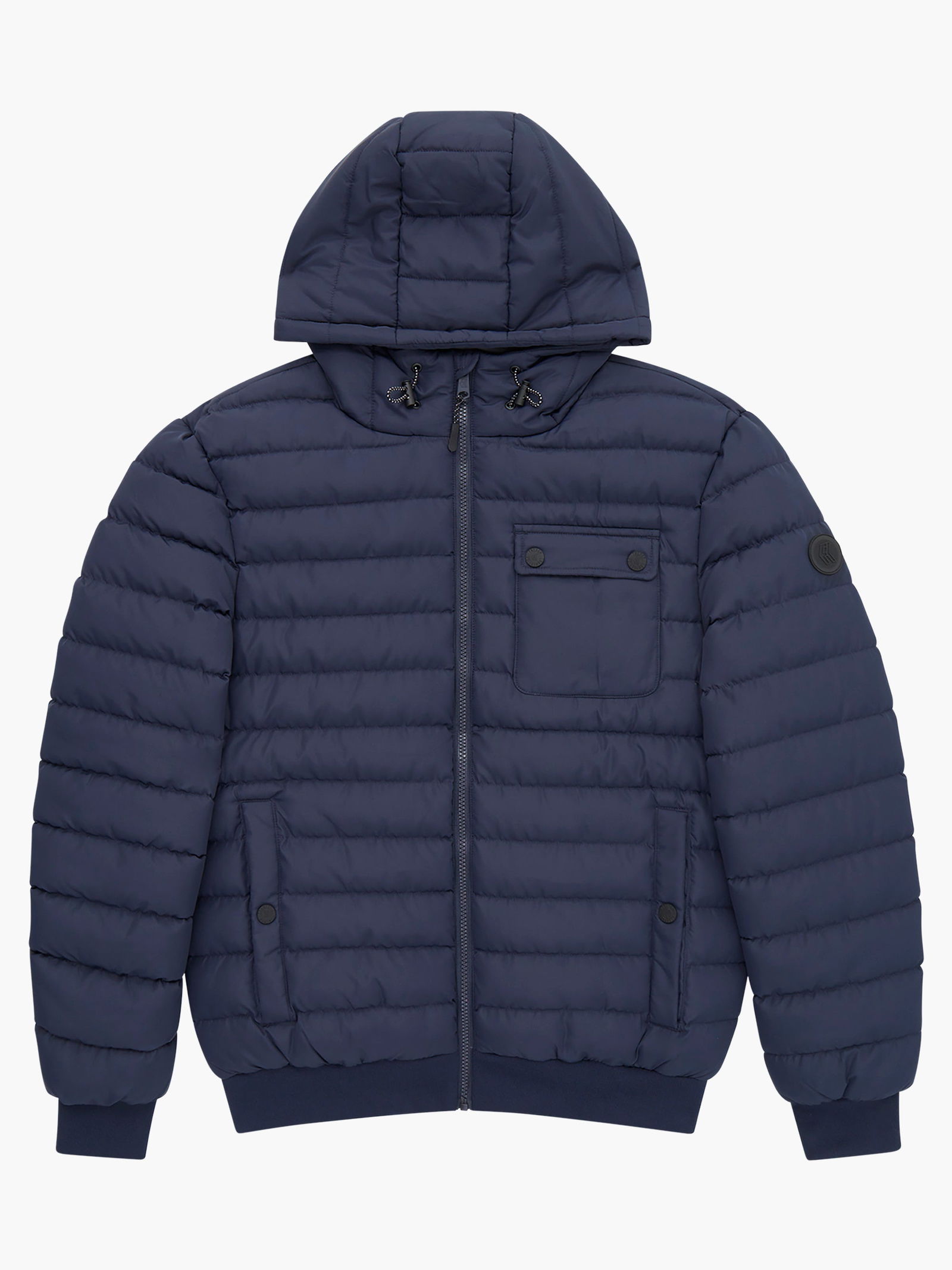 FRENCH CONNECTION Row Hooded Puffer Jacket in Dark Navy | Endource