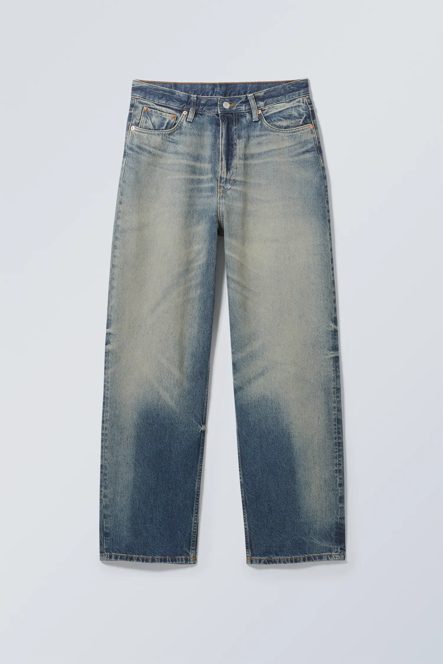 WEEKDAY Galaxy Loose Straight Jeans in Venice Blue | endource