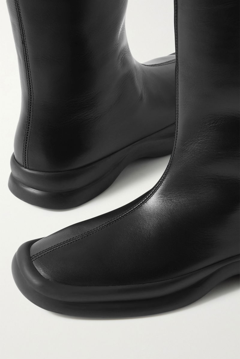 THE ROW Town Leather Knee Boots in Black | endource
