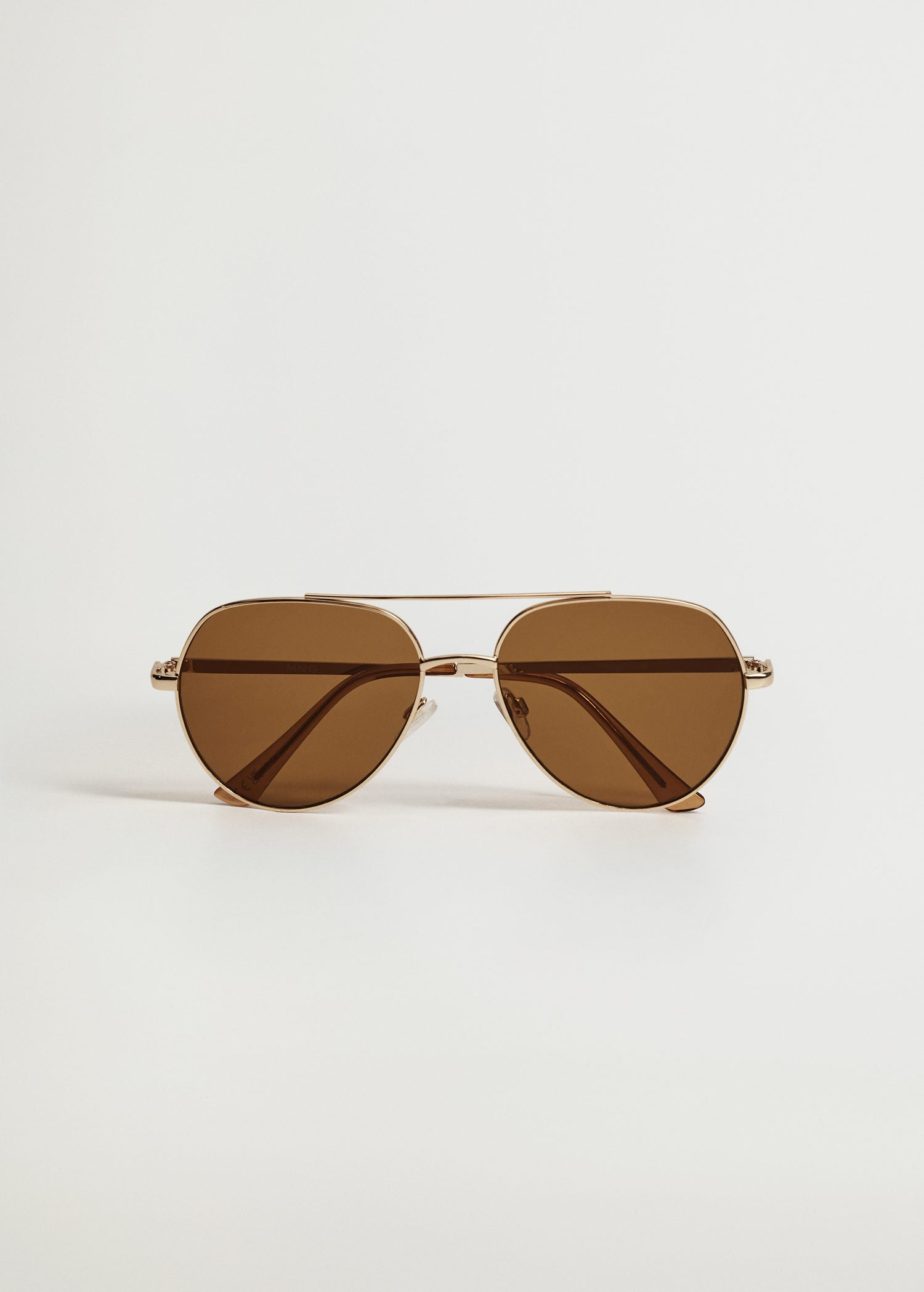 MANGO Aviator Frame Sunglasses in Gold | Endource