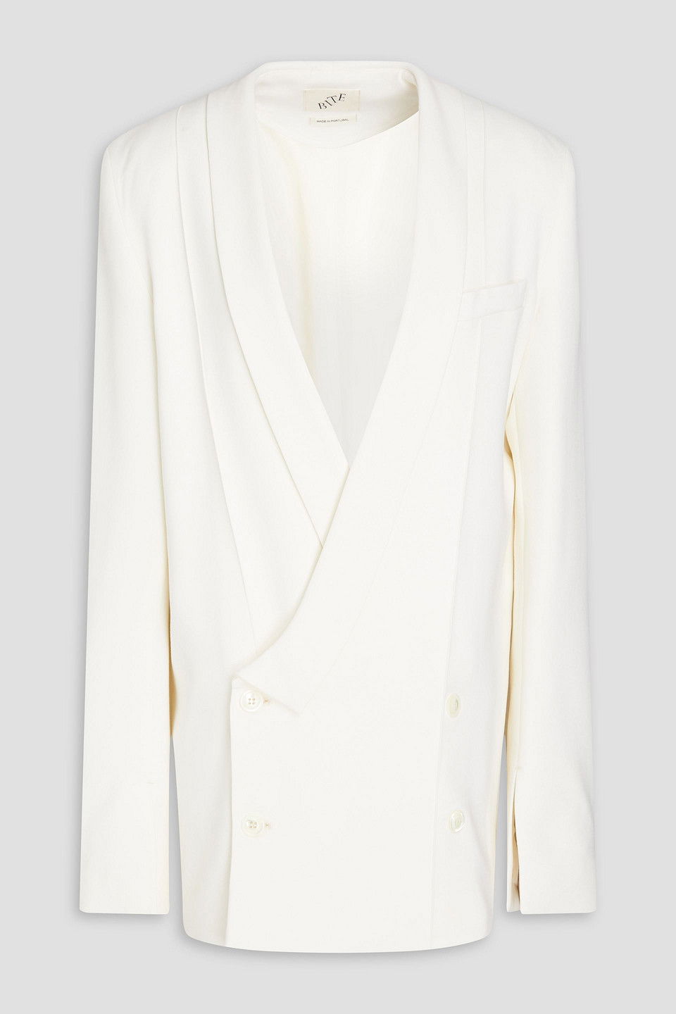 BITE STUDIOS Page Double-Breasted Wool-Blend Crepe Blazer | Endource