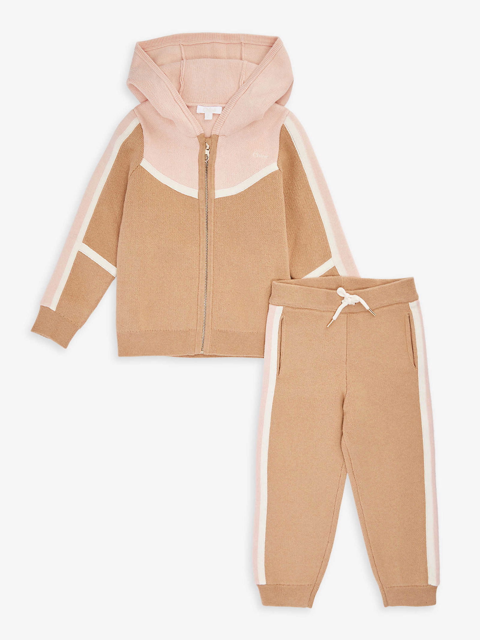 CHLOÉ Logo-Embroidered Colour-Blocked Cotton And Wool Tracksuit Set in ...