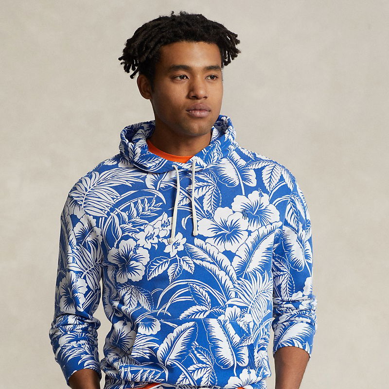 POLO RALPH LAUREN Tropical Floral Spa Terry Hoodie in Blue | endource
