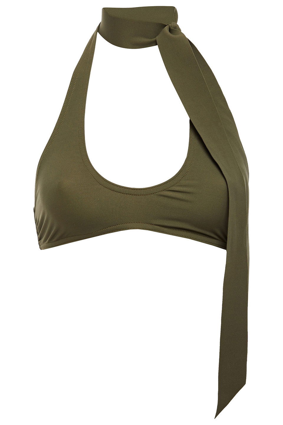 ZIMMERMANN Separates Sculpt Tie-Neck Bikini Top in Green | Endource