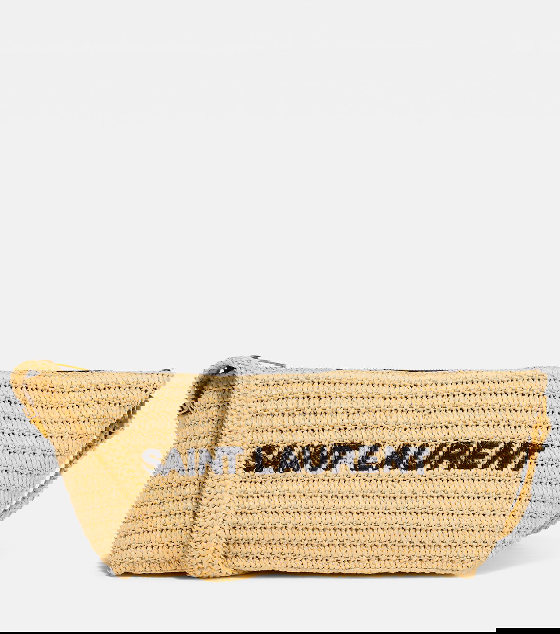 SAINT LAURENT Le Rafia Logo Shoulder Bag in Beige | endource