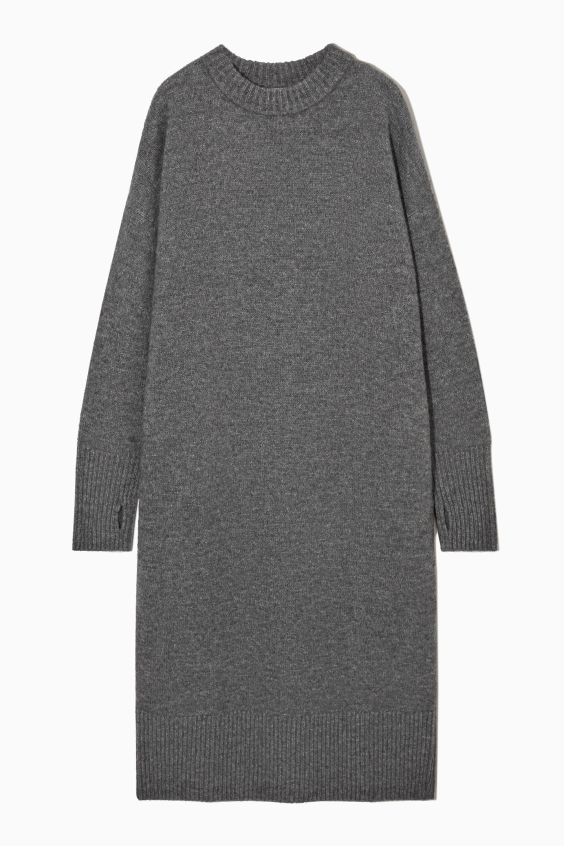 COS Oversized Alpaca-Blend Jumper Dress in CHARCOAL MÉLANGE | Endource