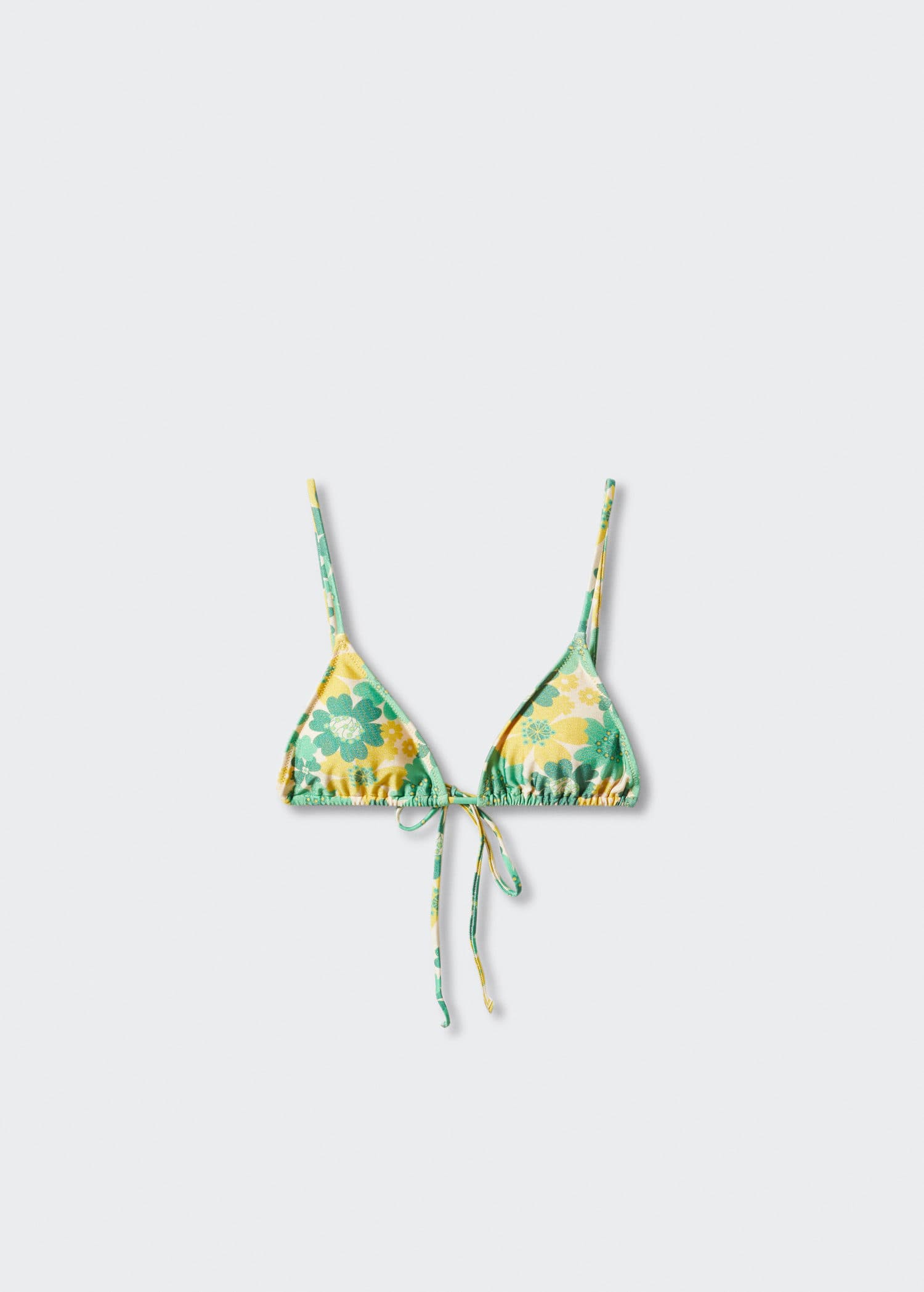 MANGO Triangle Bikini Top in Pastel Green | Endource