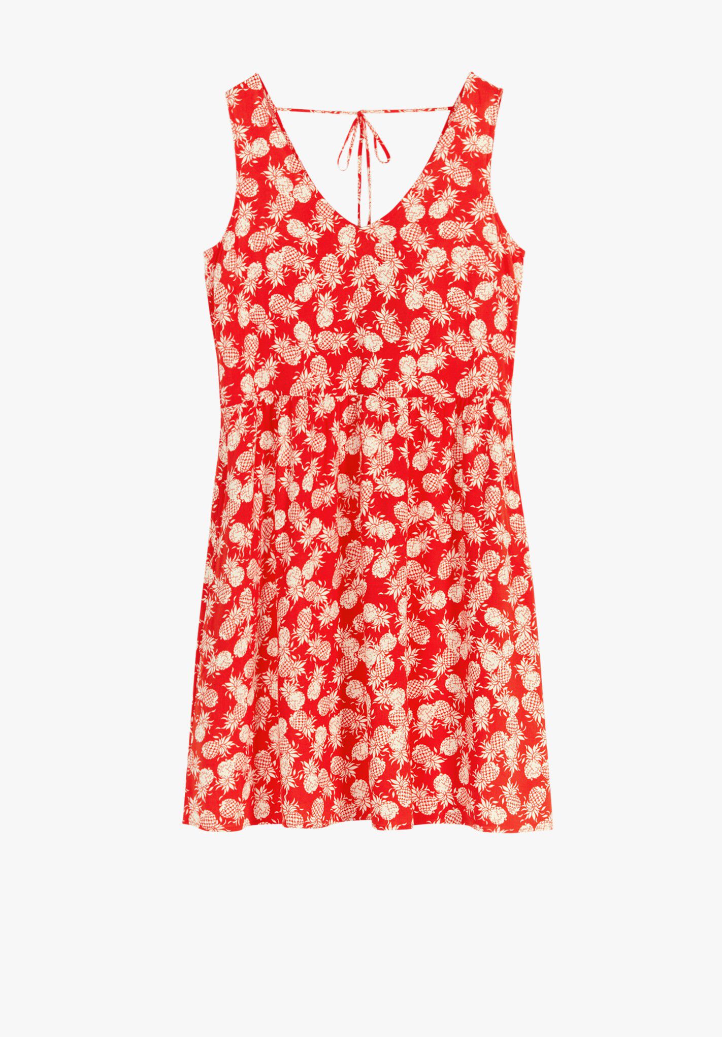 HUSH Penelope Mini Dress in Pineapples Red/White | Endource