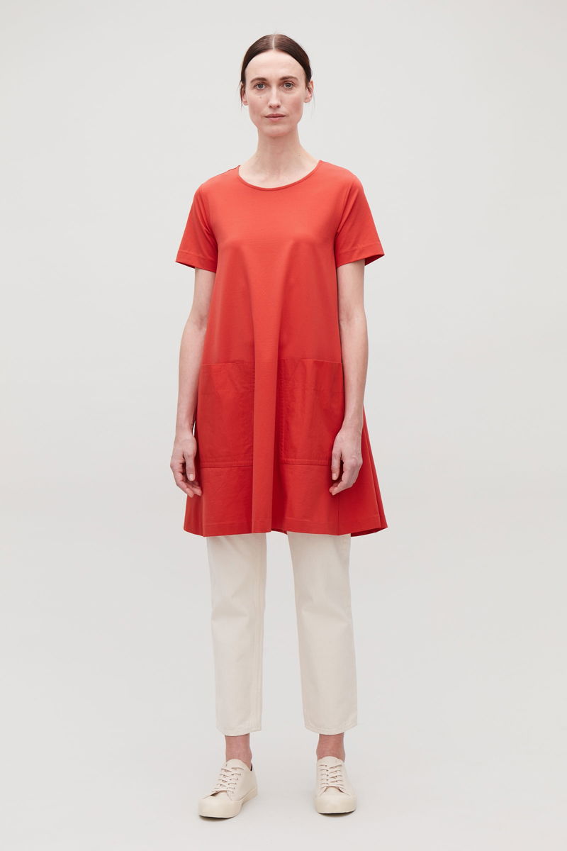COS A-Line Jersey Dress in Flame red | endource