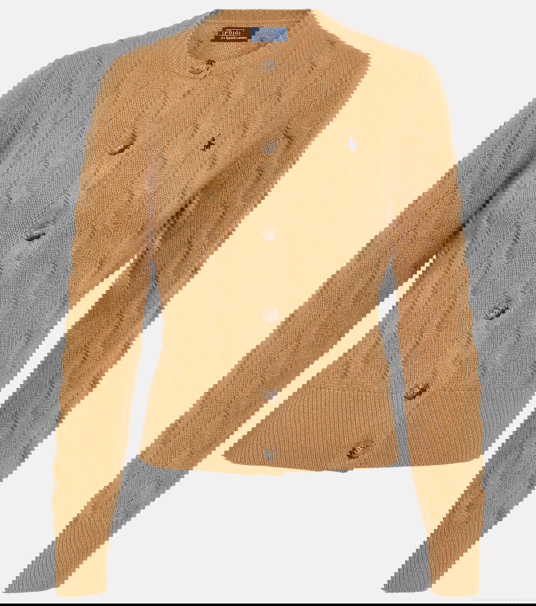 POLO RALPH LAUREN Cable-Knit Wool And Cashmere Cardigan in Beige | endource