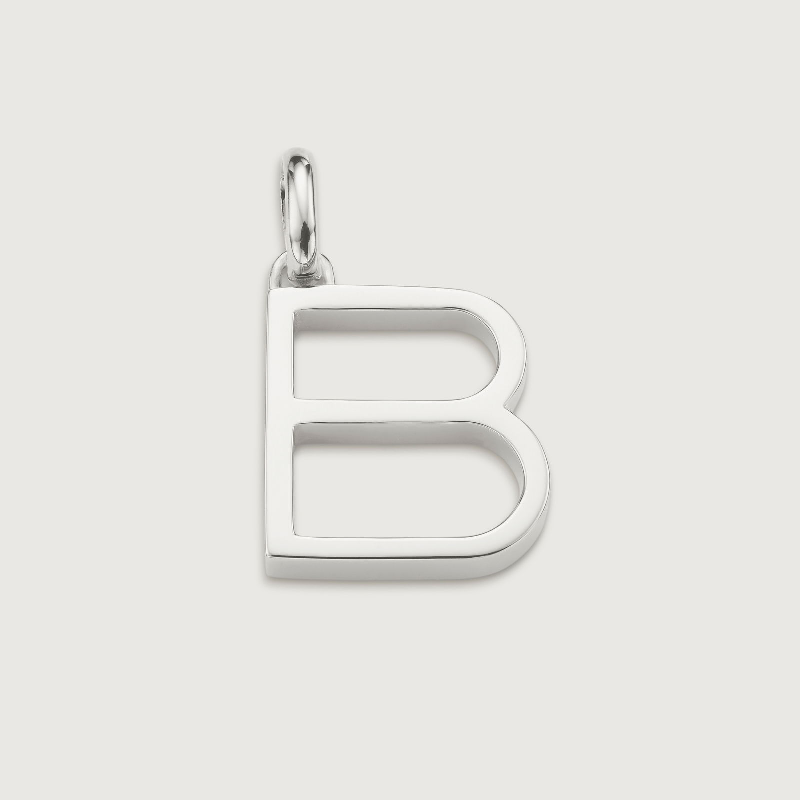 MONICA VINADER Alphabet B Pendant Charm in Sterling Silver | endource