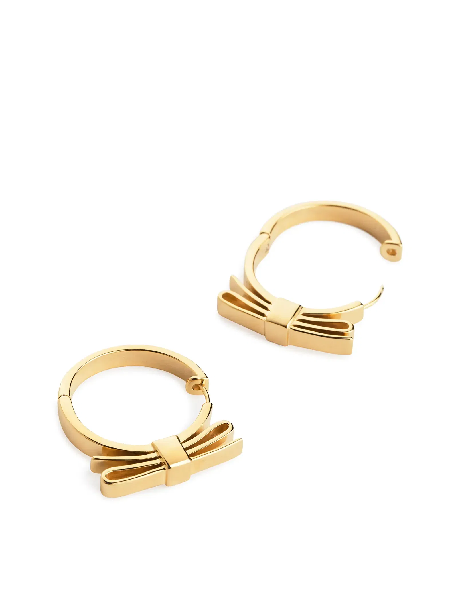 ARKET Bow Hoop Earrings in Gold | endource