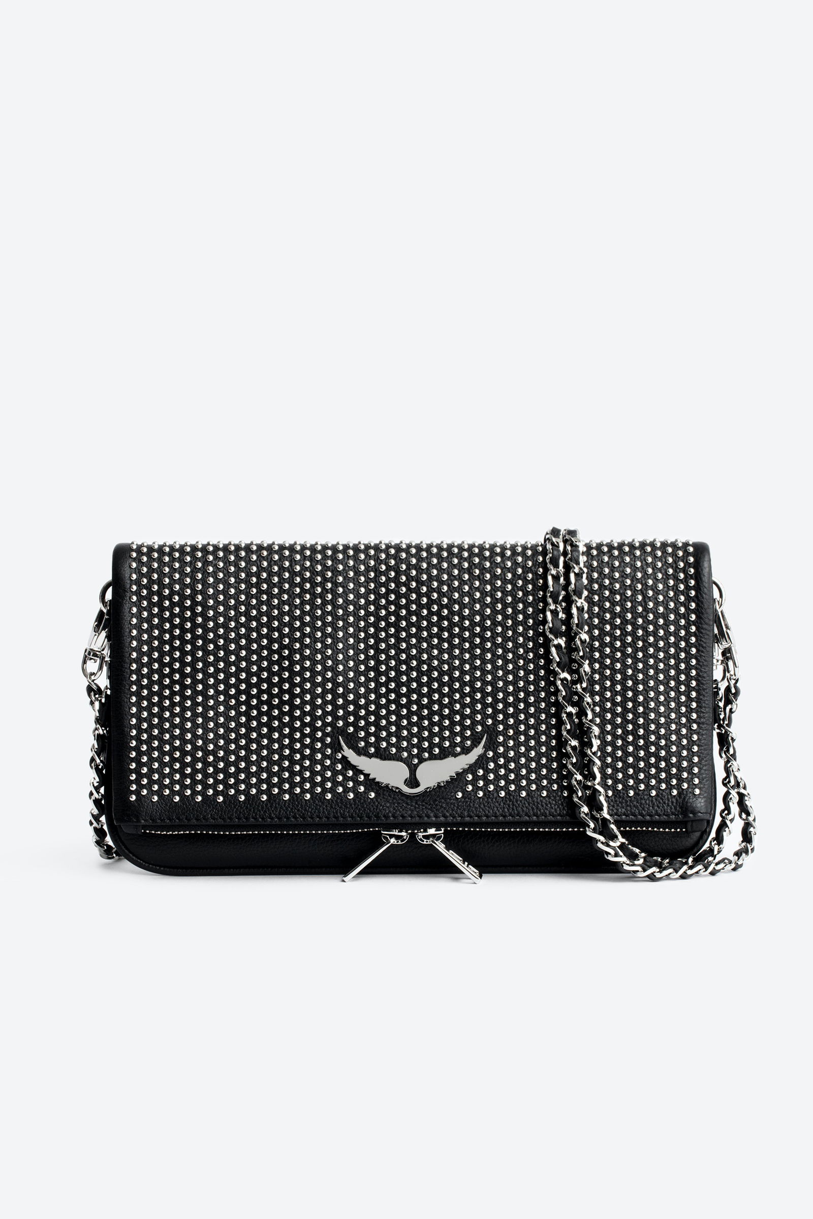 ZADIG & VOLTAIRE Rock Dotted Swiss Clutch in Black | Endource