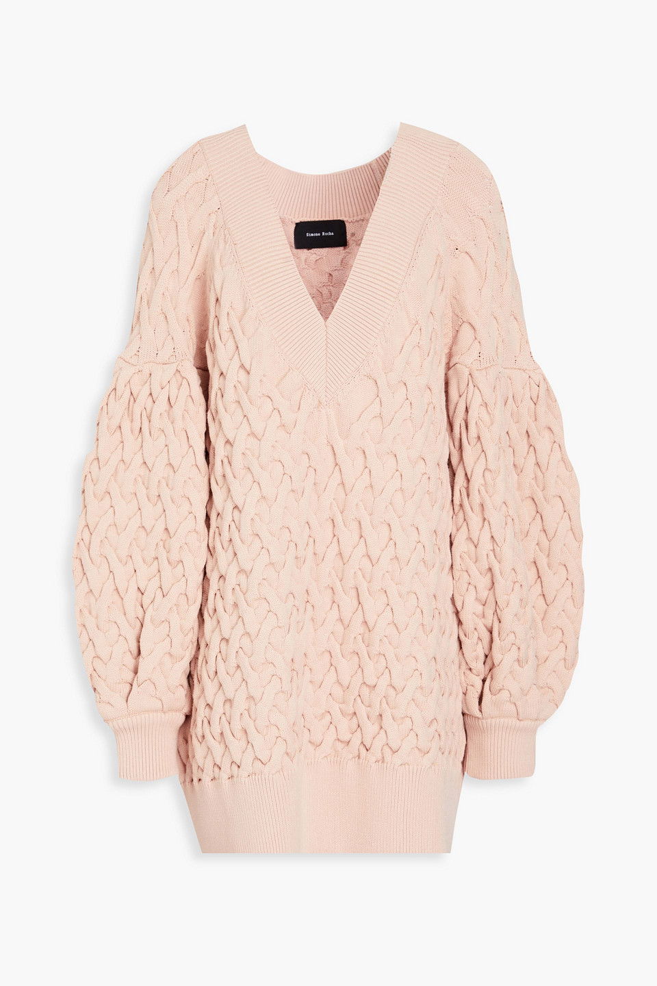 SIMONE ROCHA Cable-Knit Sweater in Pink | endource