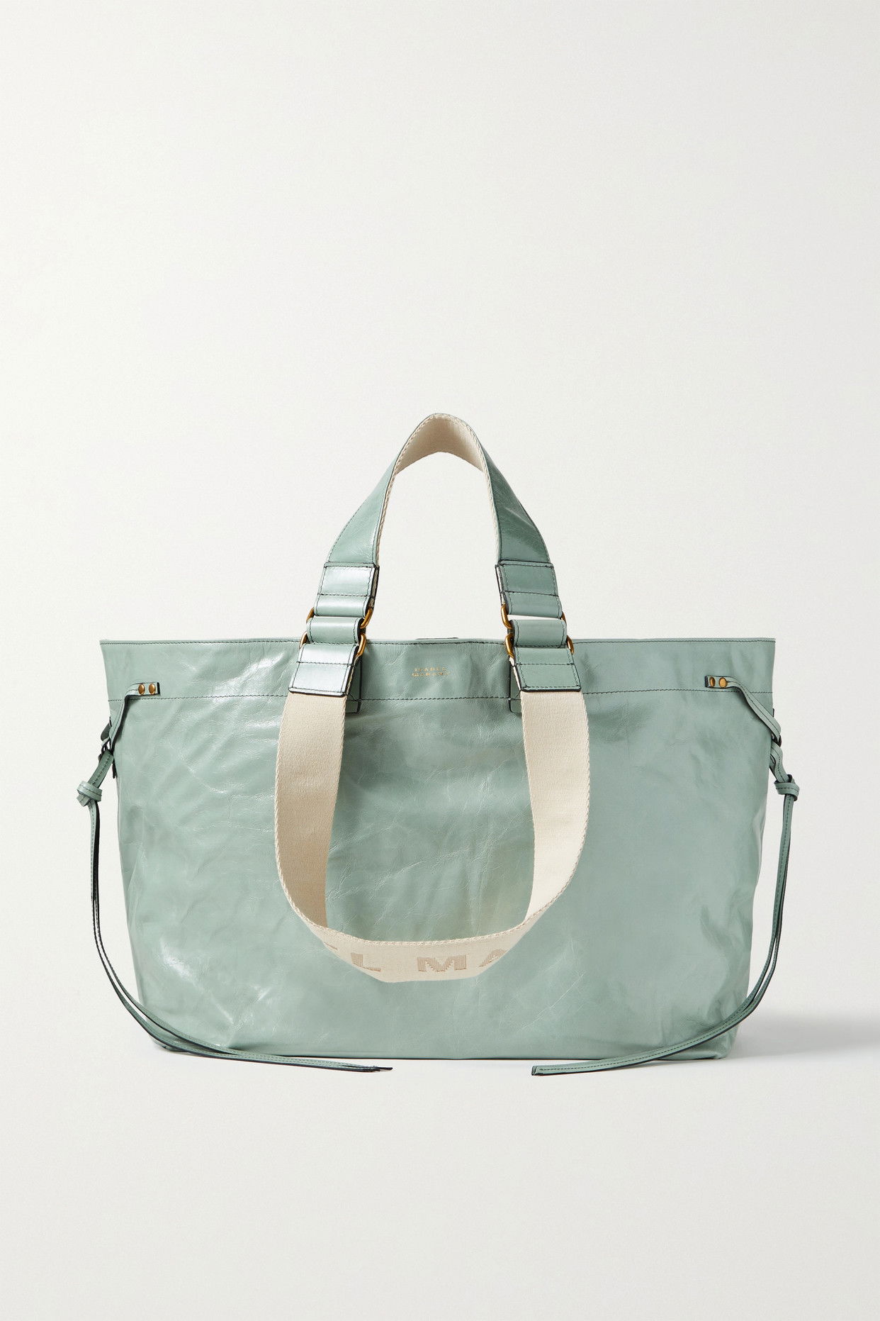 ISABEL MARANT Wardy Crinkled-Leather Tote in Green | endource