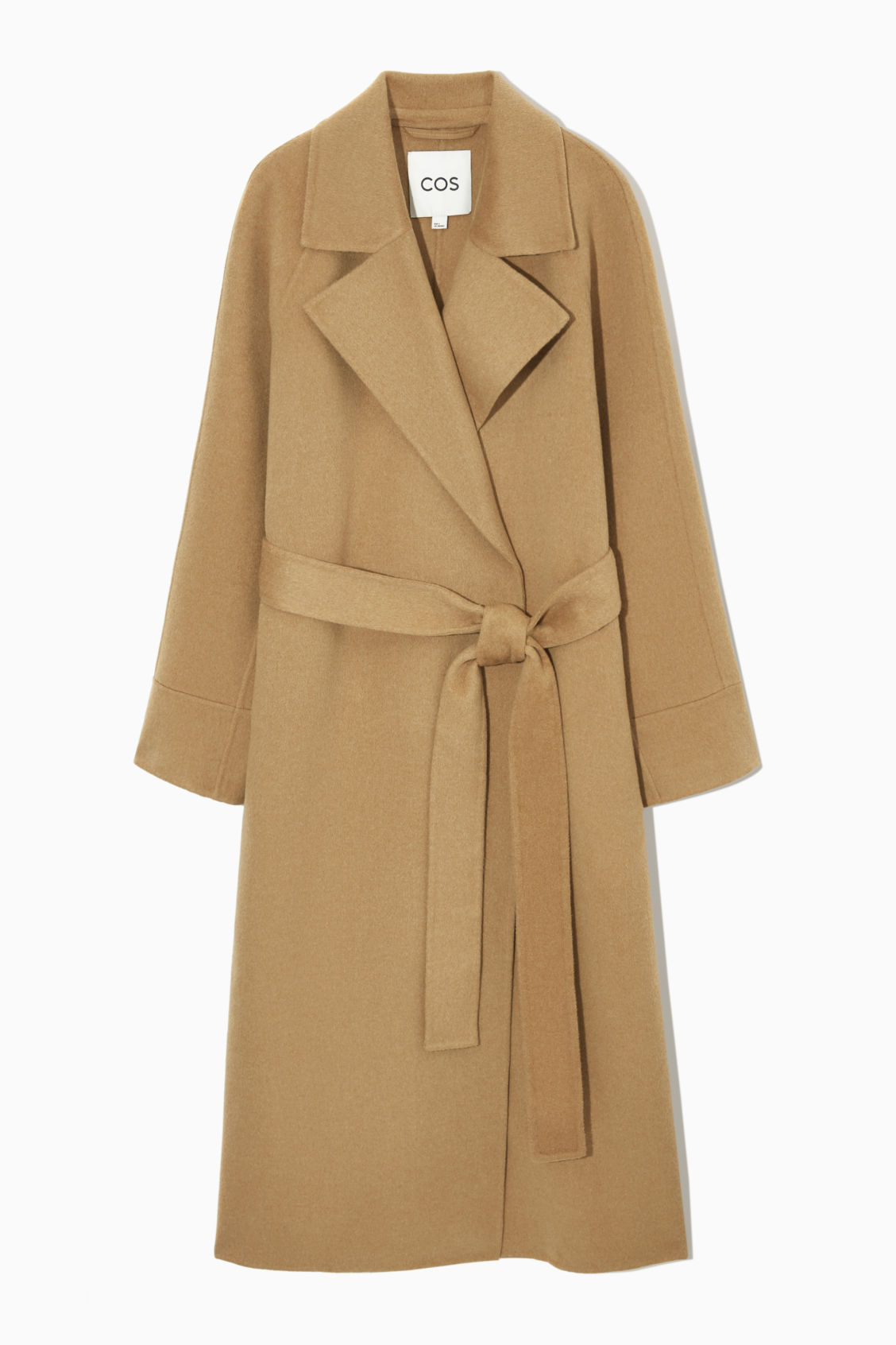 COS Double-Faced Wool Belted Coat in BEIGE | endource