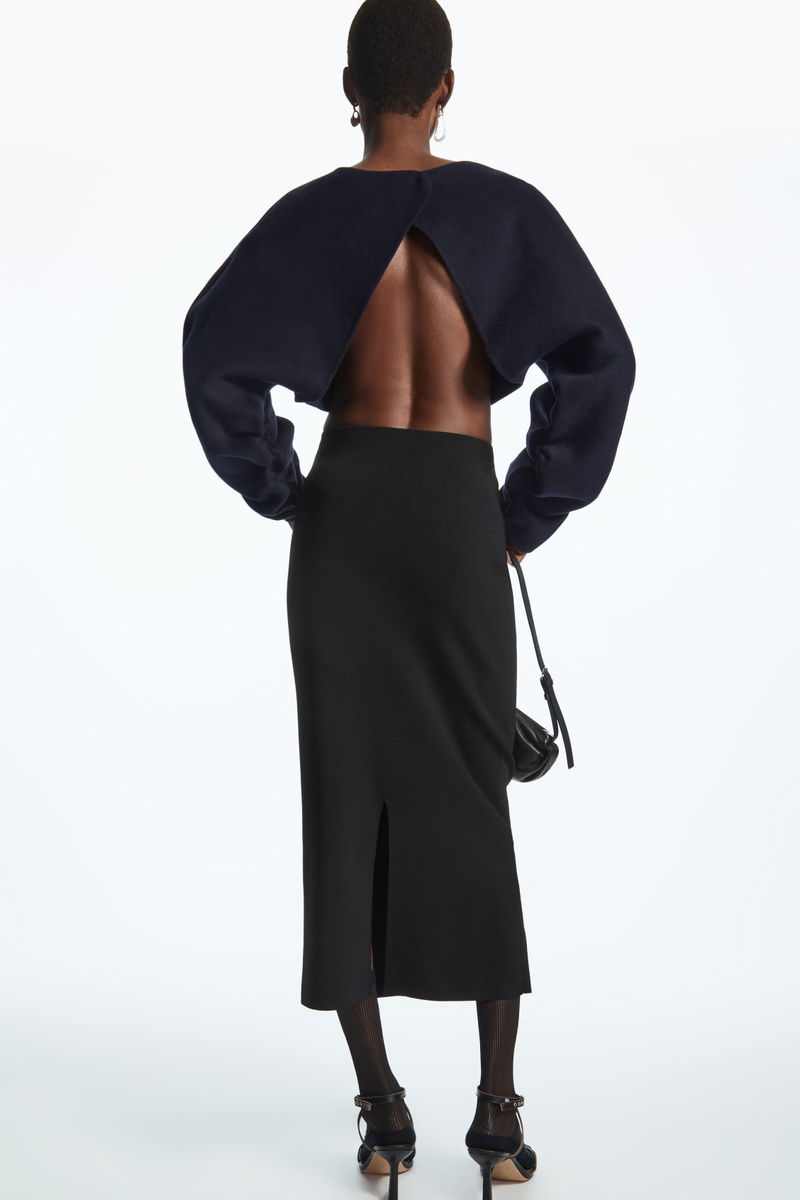 COS Open-Back Bolero Jacket in NAVY | endource