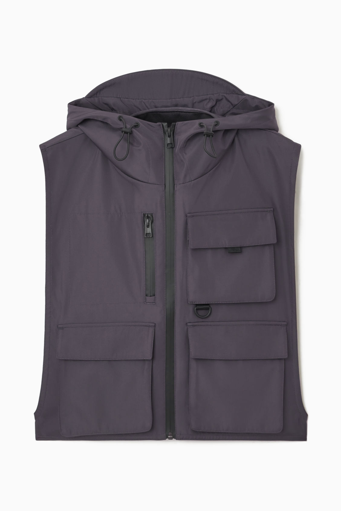 COS Waterproof Utility Gilet in DARK PURPLE | Endource