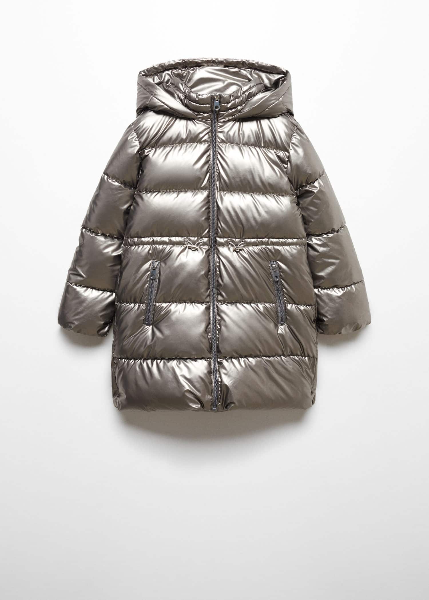 MANGO Metallic Puffer Jacket in Silver | endource