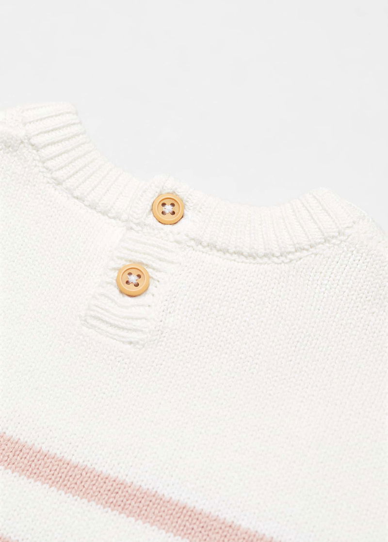 MANGO Striped Cotton-Blend Sweater in Light Pink | endource