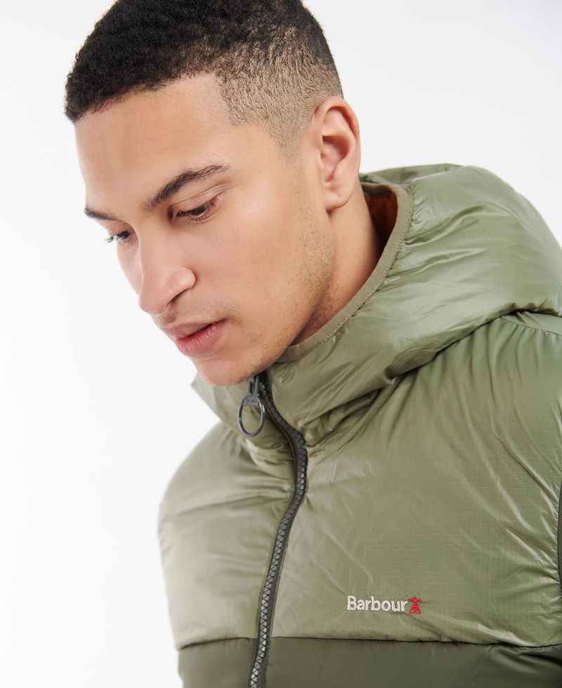 BARBOUR Dew Point Baffle Quilted Jacket in Dk Olive | endource