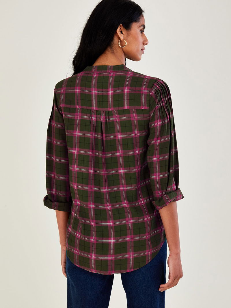 Monsoon Check Top in Green | Endource