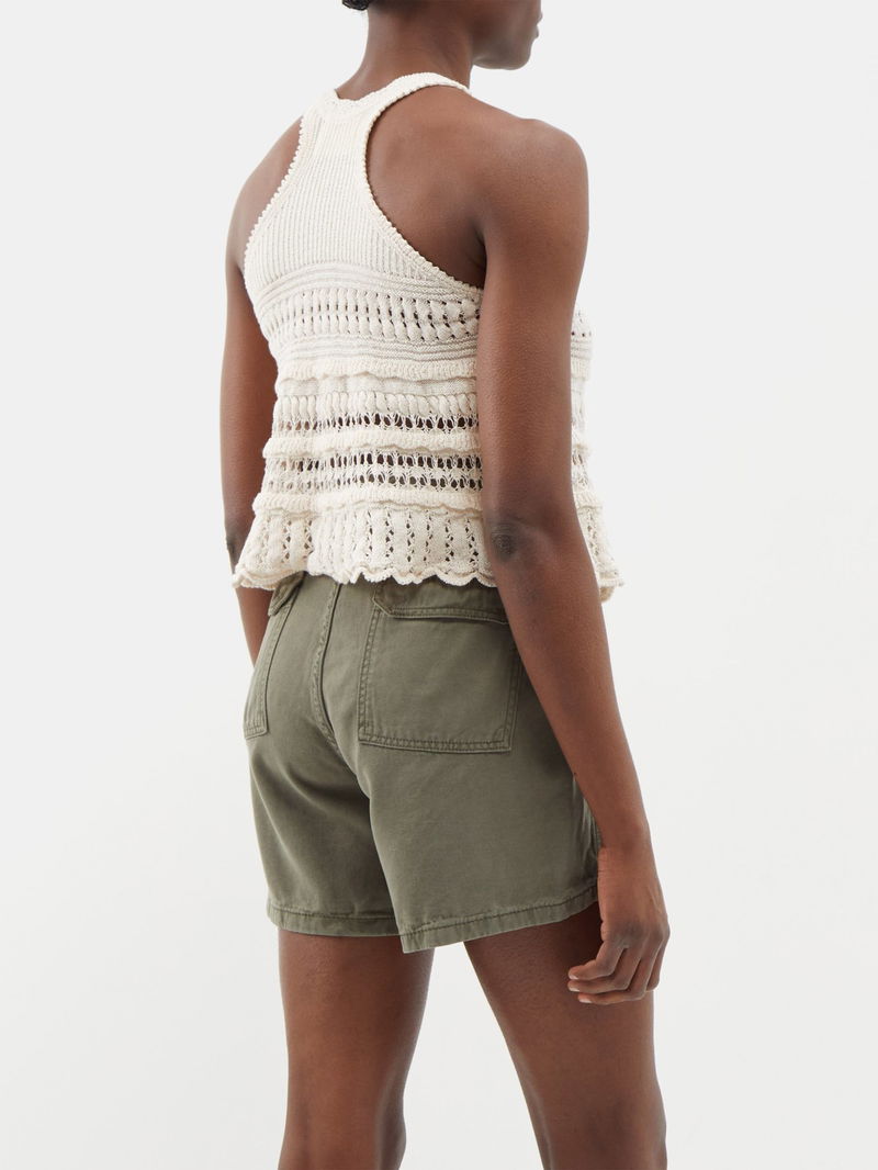 ISABEL MARANT ÉTOILE Fico Crochet-Cotton Top in Cream | endource