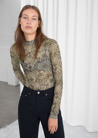 & OTHER STORIES Snake Print Mesh Top in Snake | endource