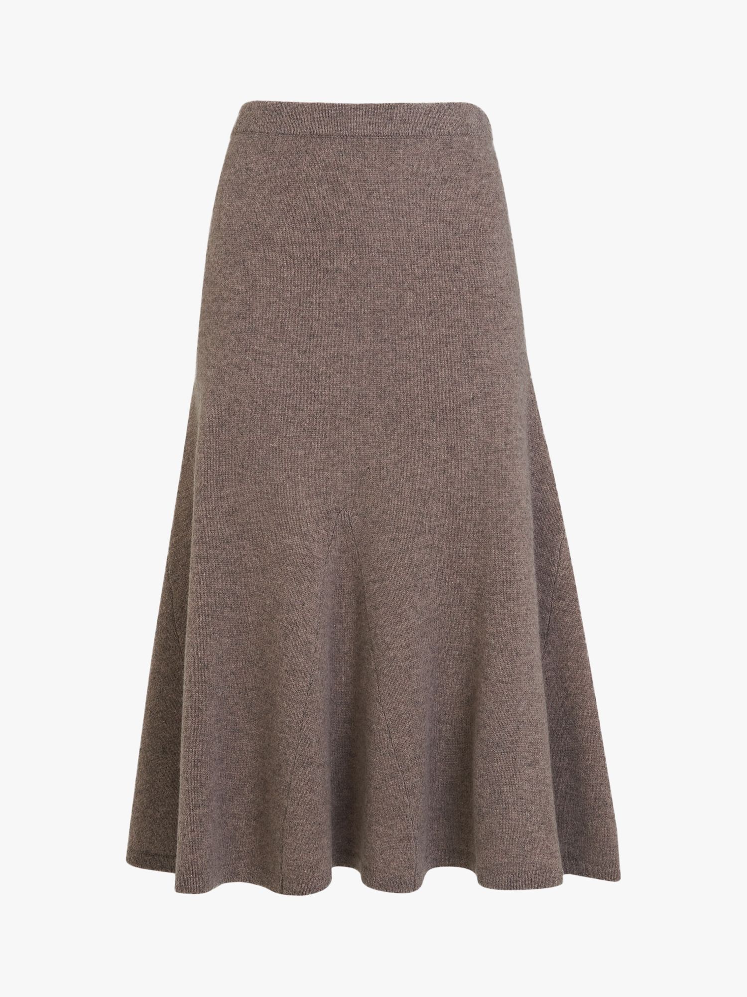 WHISTLES Flare Detail Knit Skirt in Oatmeal | endource
