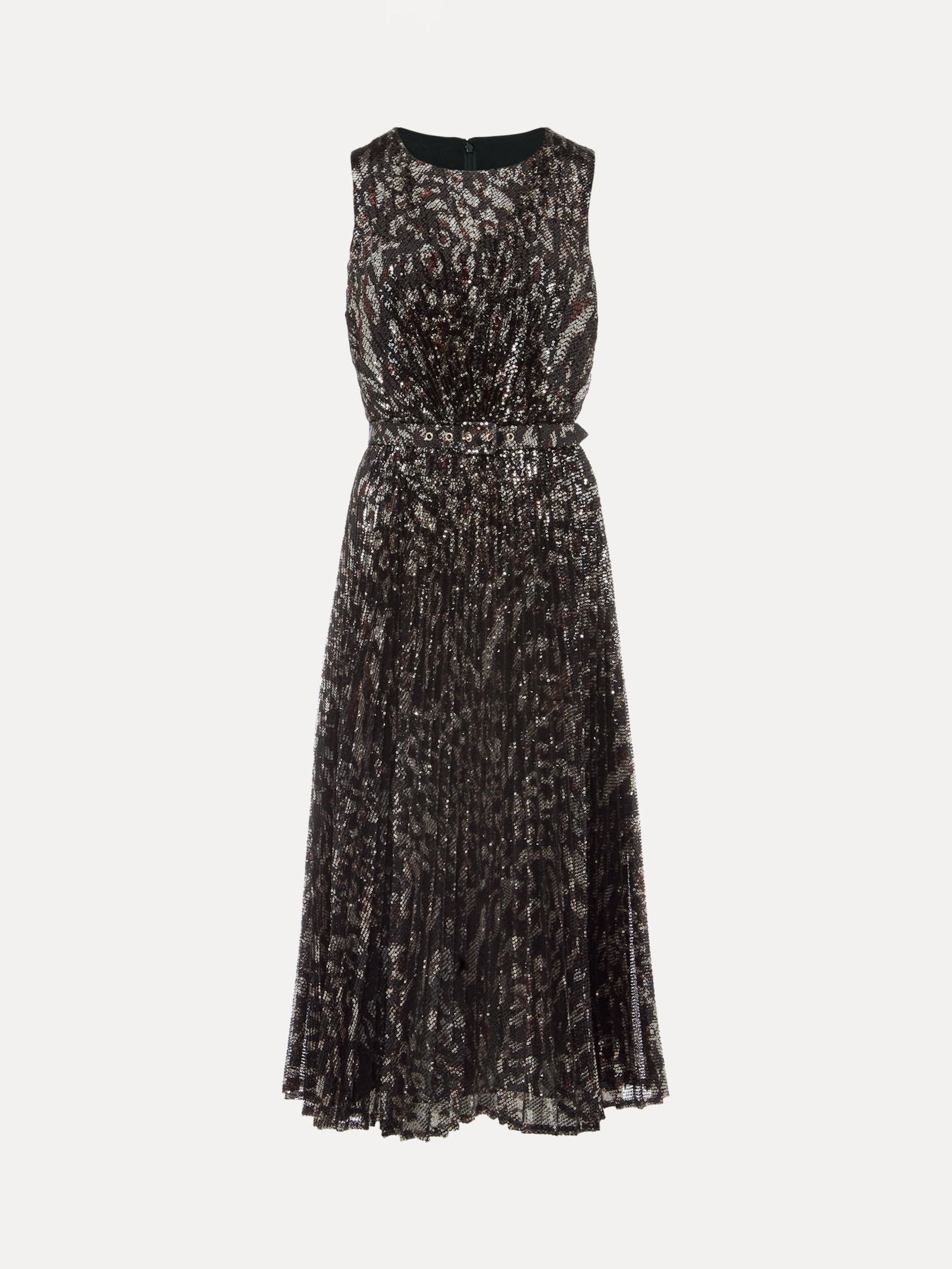 Phase Eight Simara Leopard Sequin Pleated Midi Dress | Endource