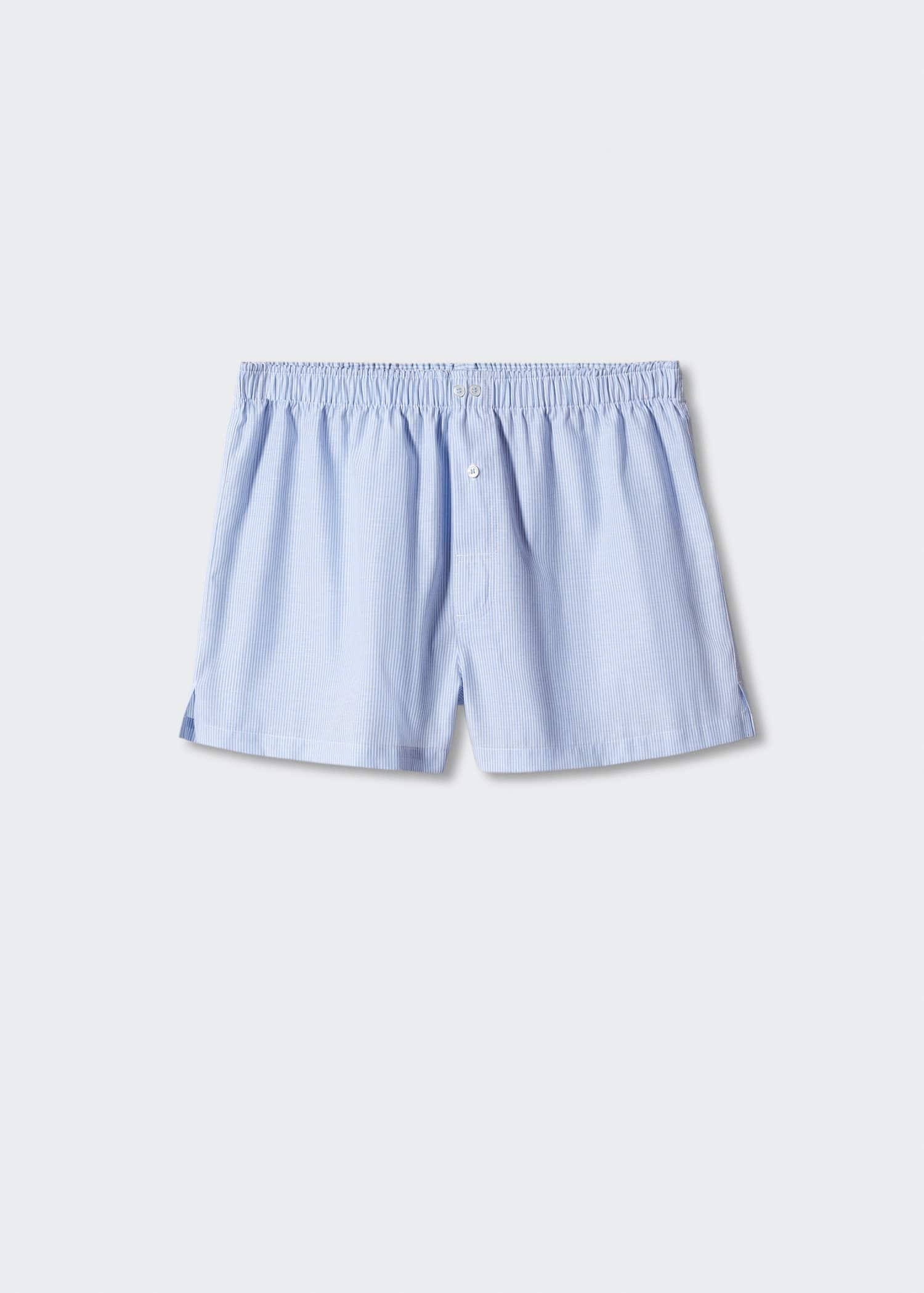 Mango Cotton Panties Striped Cotton In Sky Blue Endource