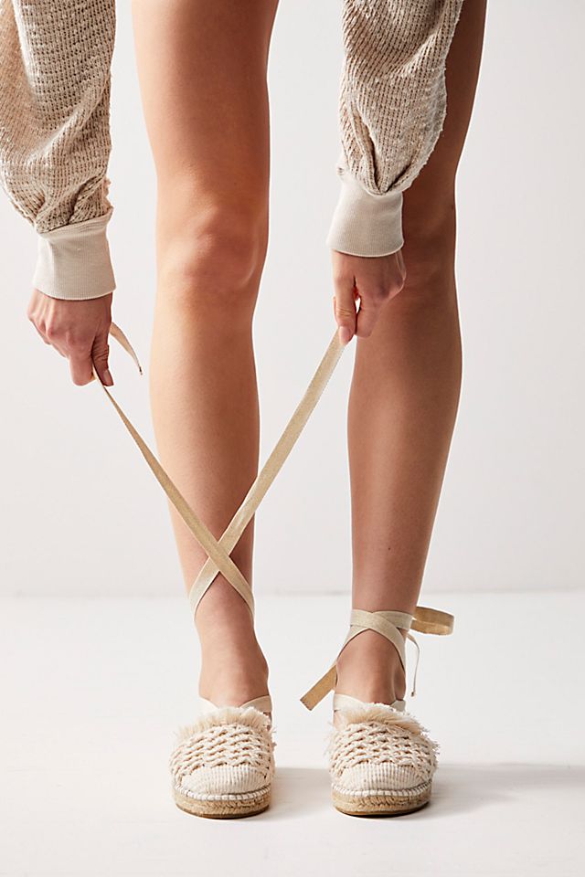 FREE PEOPLE FP Collection - Vida Espadrille Wrap Sandals in Ivory ...
