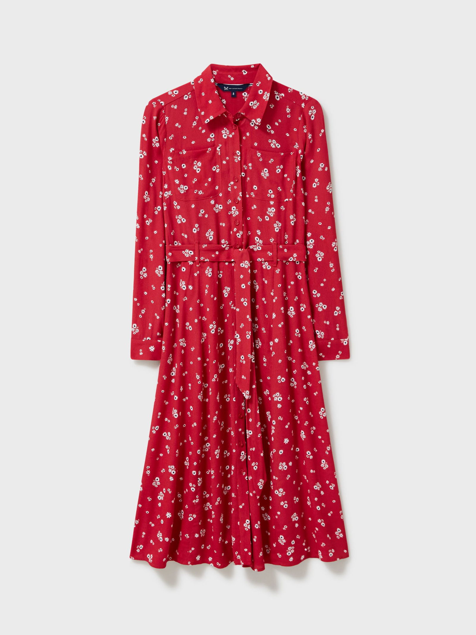 CREW CLOTHING Sienna Tie Waist Shirt Dress in Red Wine | Endource