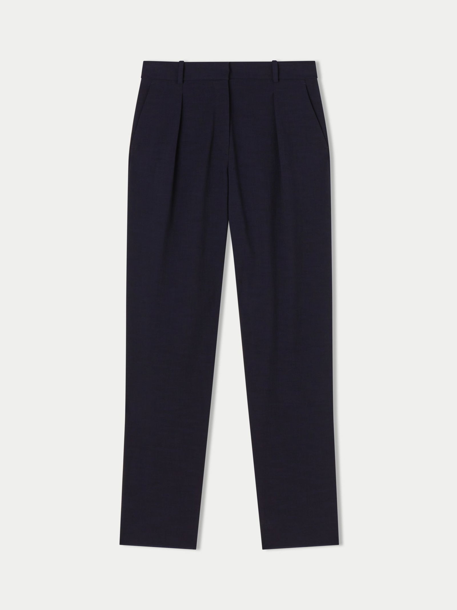 JIGSAW Logan Tailored Pleat Front Trouser in Navy | endource