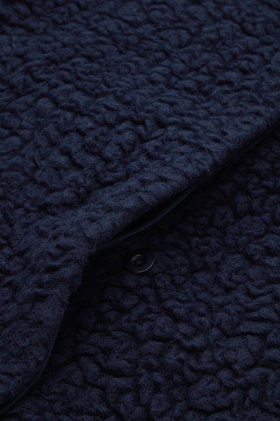 COS Wool Teddy Fleece Coat in navy | endource
