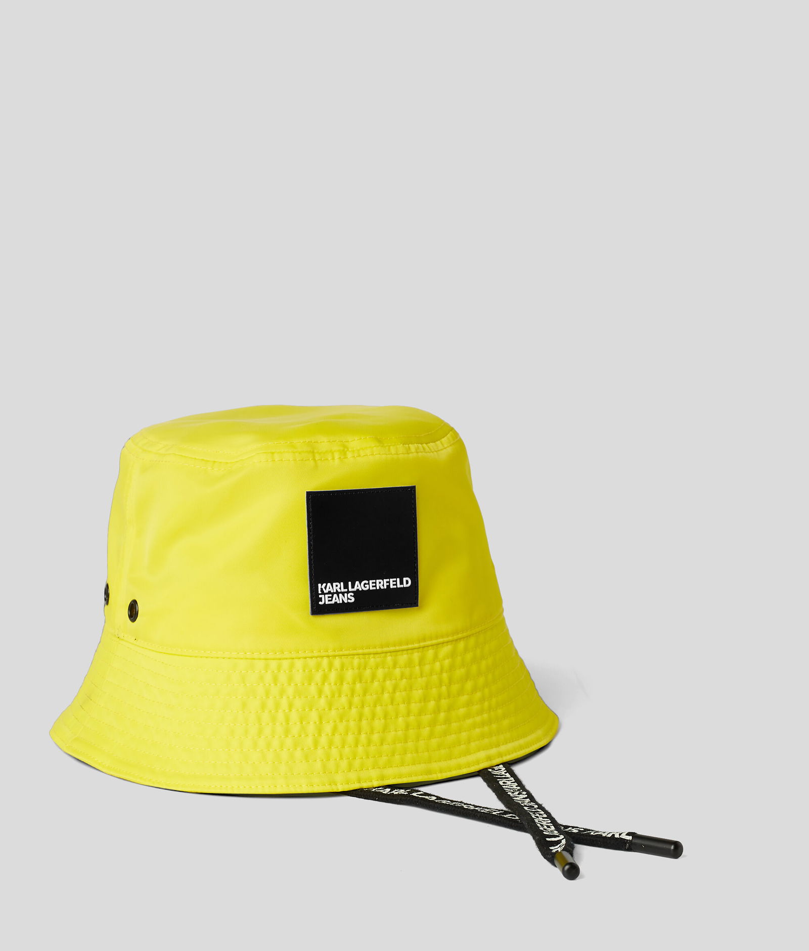 KARL LAGERFELD Patch Nylon Bucket Hat in BLACK | endource