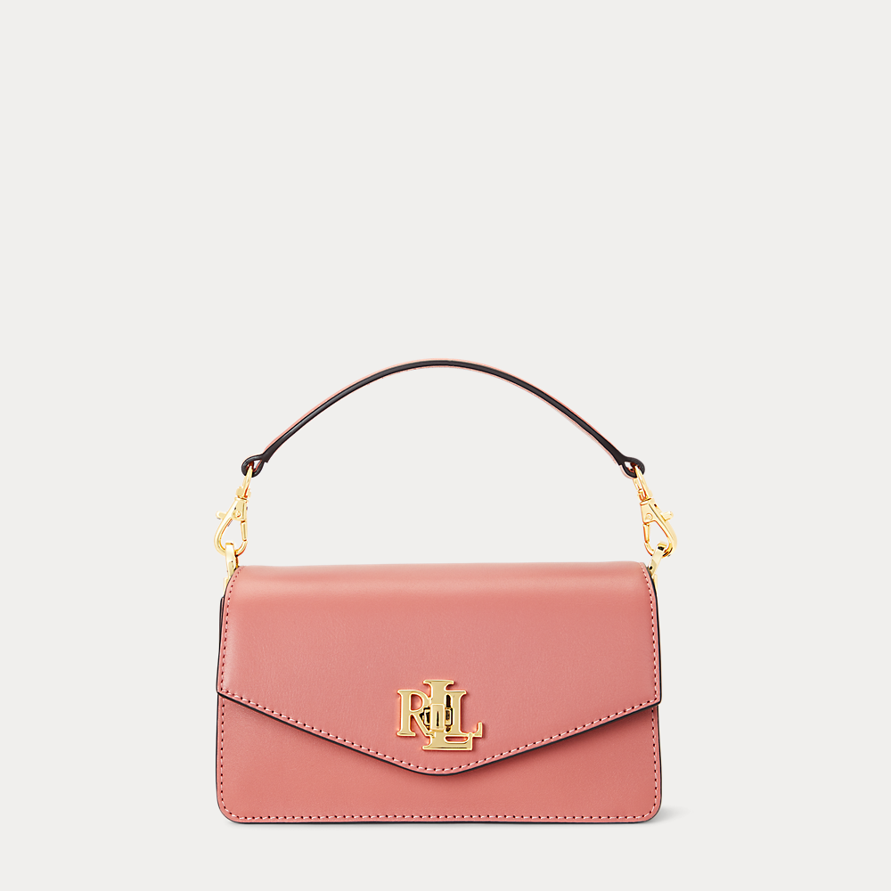 LAUREN RALPH LAUREN Leather Small Tayler Crossbody Bag in Tan | endource