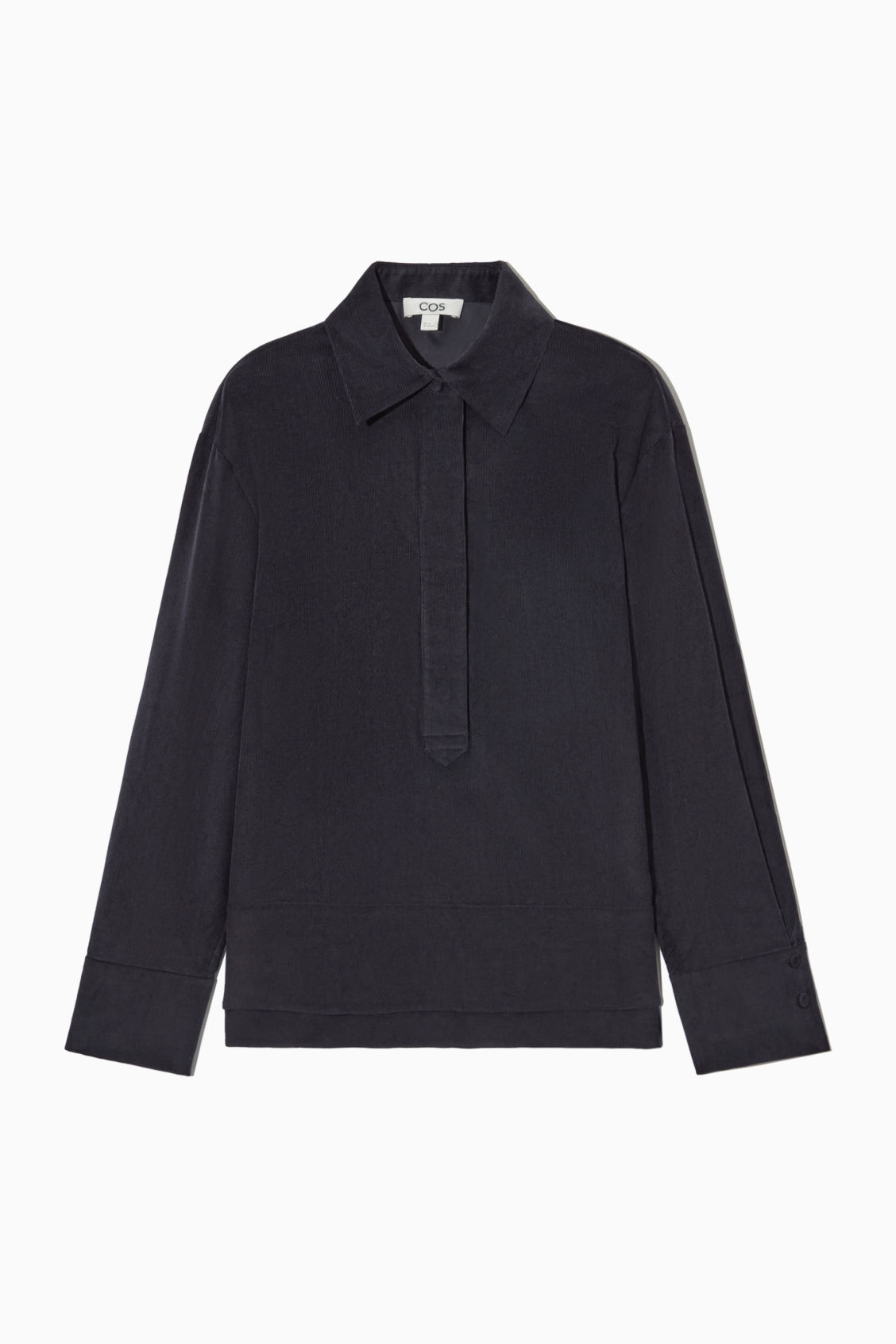 COS Boxy-Fit Corduroy Shirt in DARK BLUE | Endource