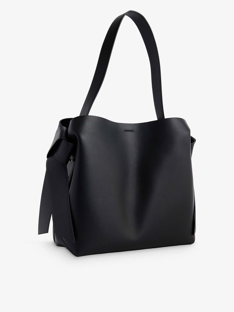 ACNE STUDIOS Musubi Midi Leather Shoulder Bag in BLACK | endource