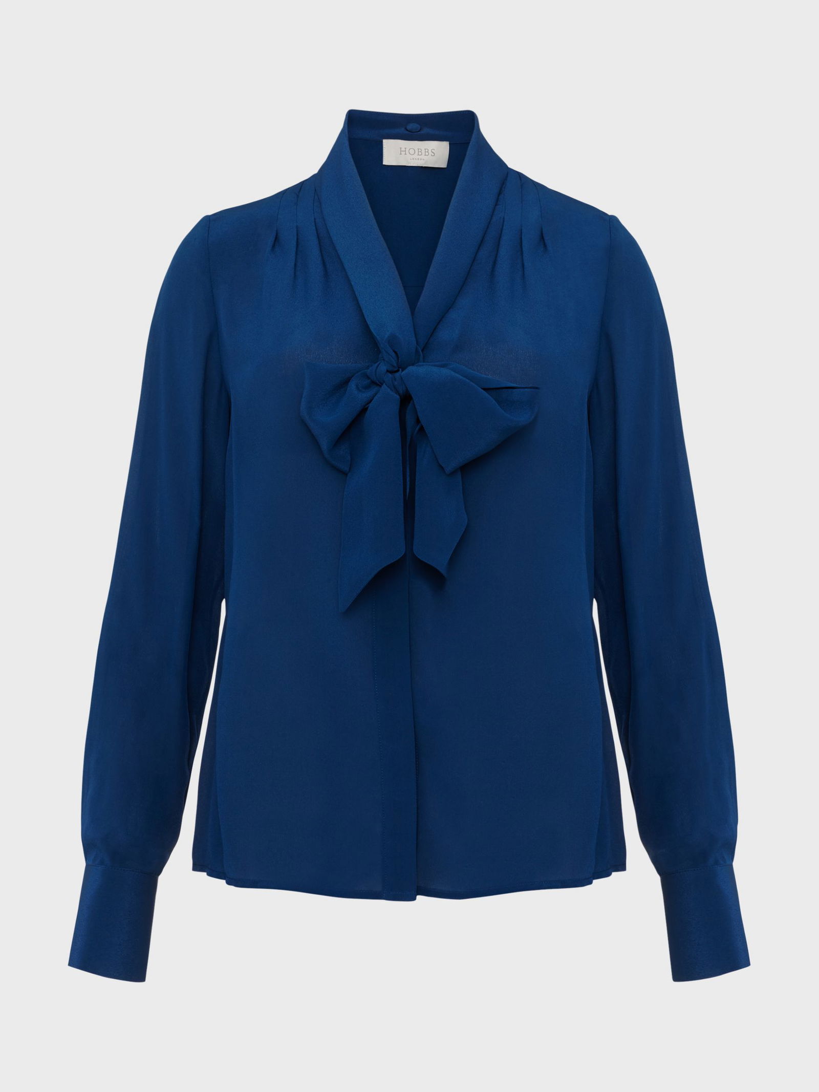 HOBBS Macey Silk Blouse in Steel Blue | endource