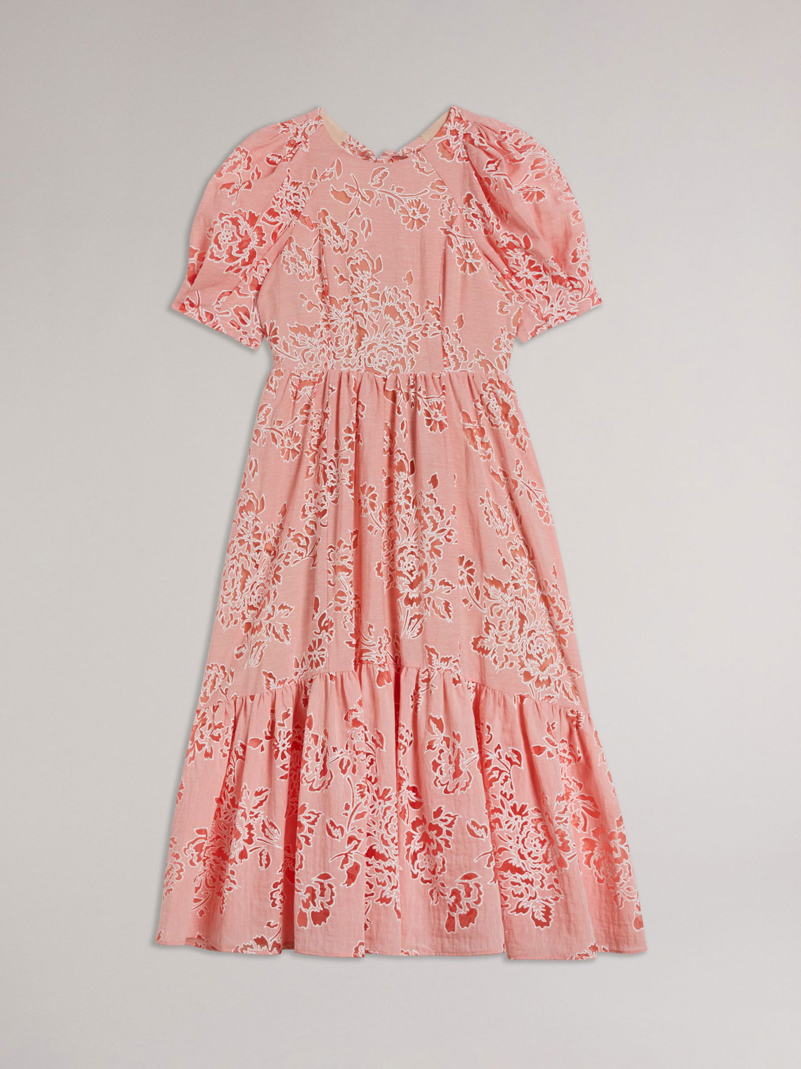 TED BAKER Esthher Floral Tiered Midi Dress | endource