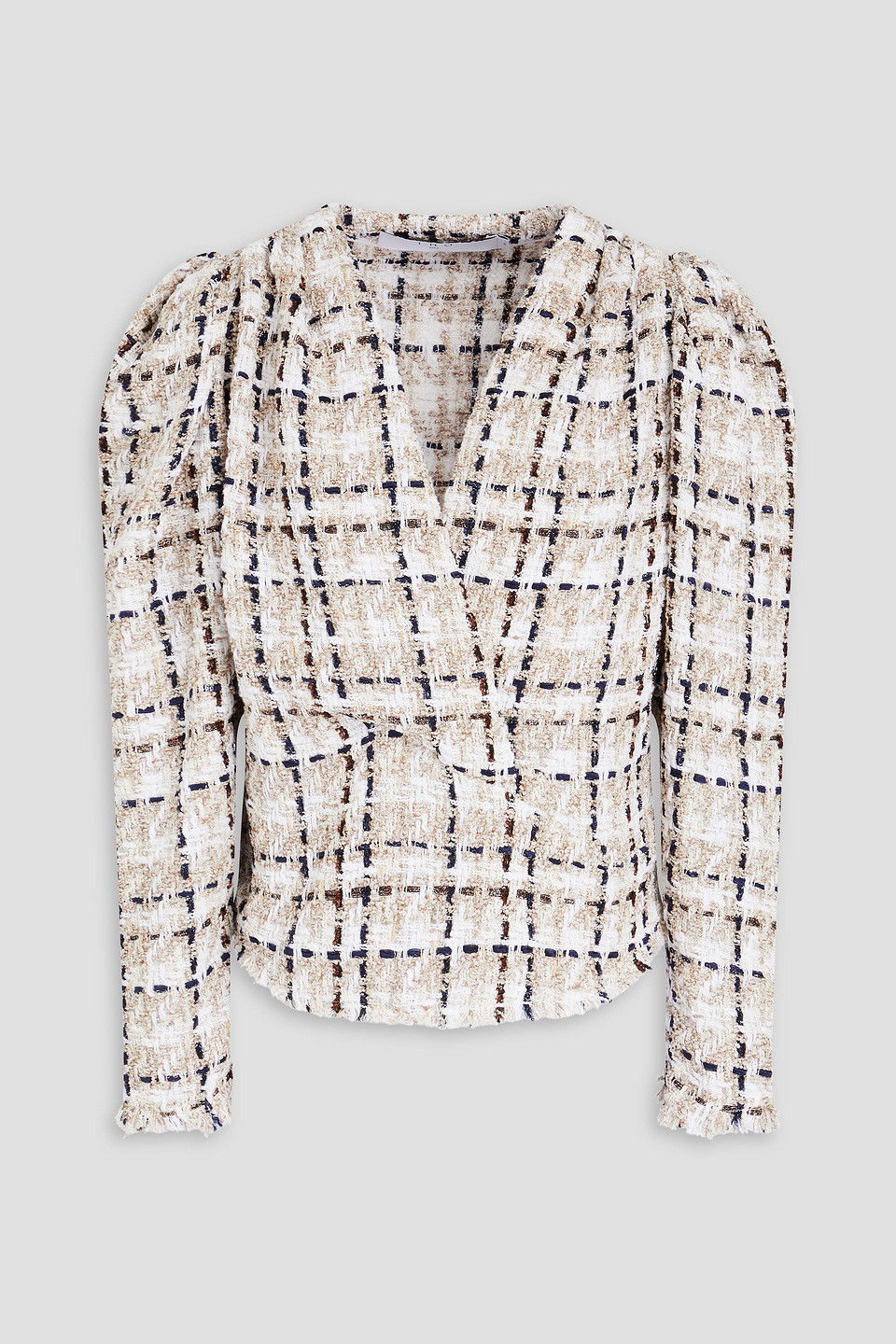IRO Patria Wrap-Effect Metallic Tweed Top | endource