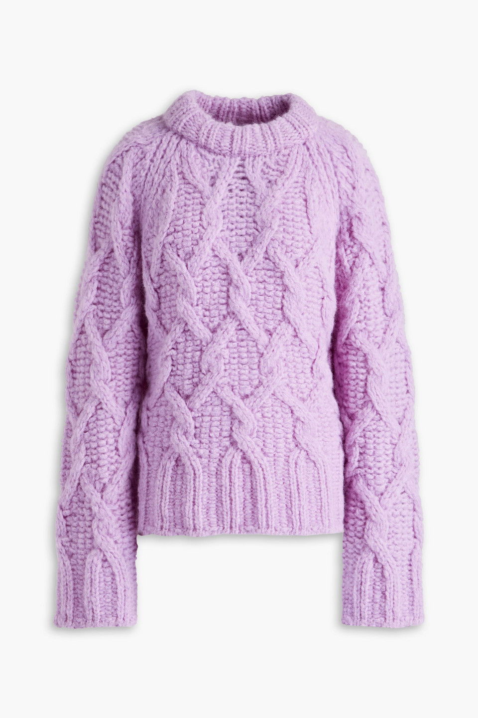 ACNE STUDIOS Kambrea Cable-Knit Wool-Blend Sweater in Purple | endource