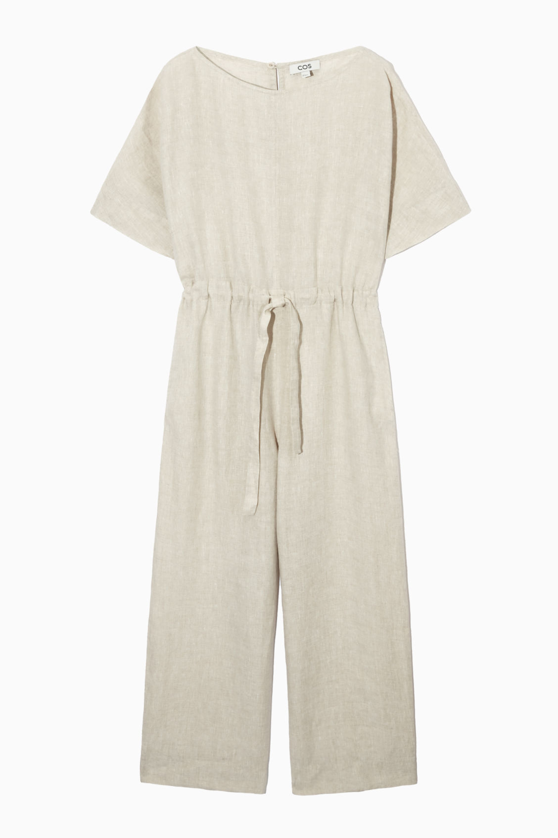 COS Drawstring-Waist Linen Jumpsuit in BEIGE | endource